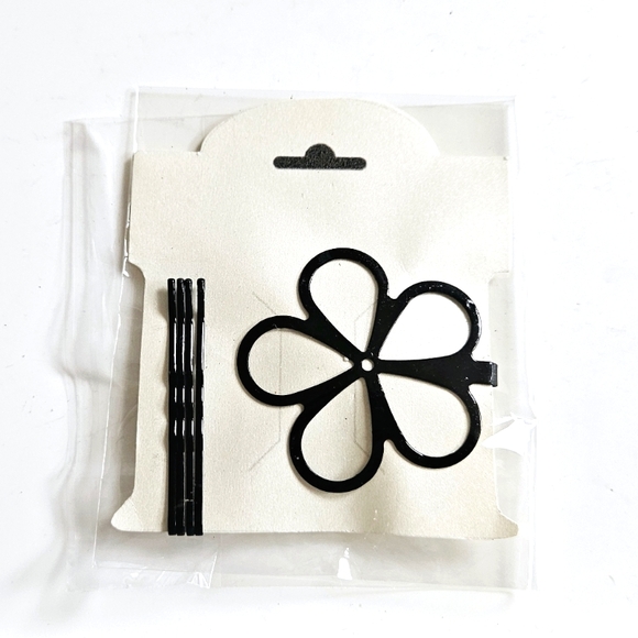 Accessories | Nwt Large Black Flower Bobby Pin Bobby Singles Set | Poshmark
